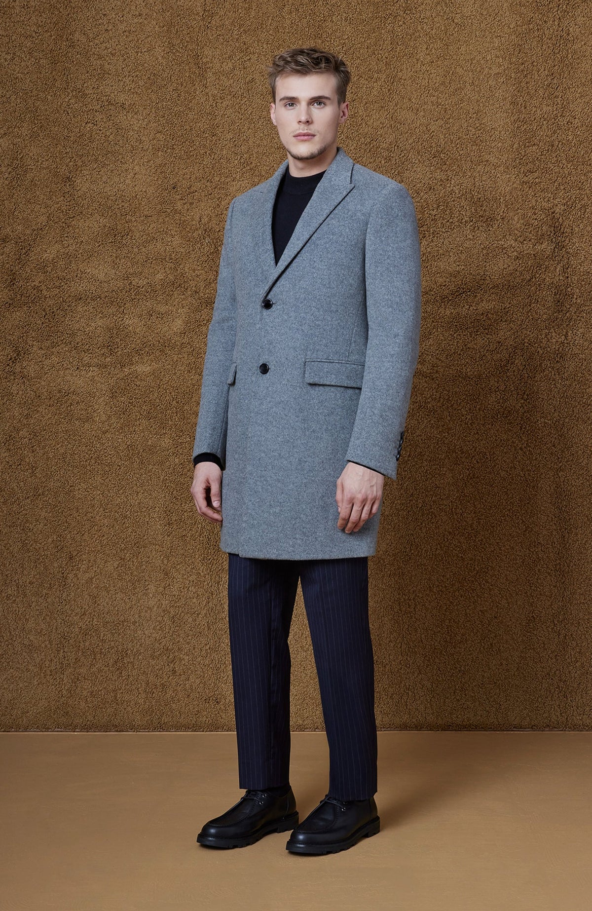 Sutton Light Gray Wool Topcoat