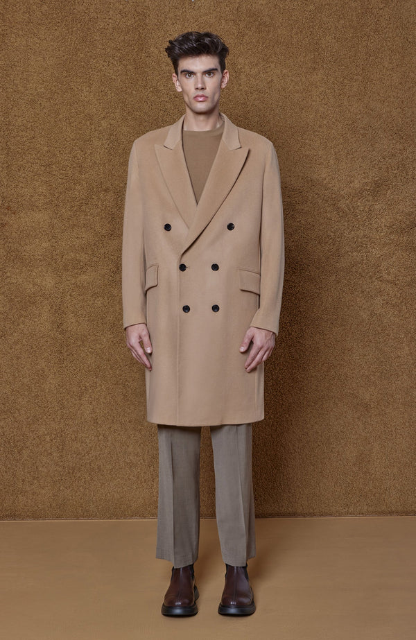THOMAS WOOL & CASHMERE CAMEL OVERCOAT