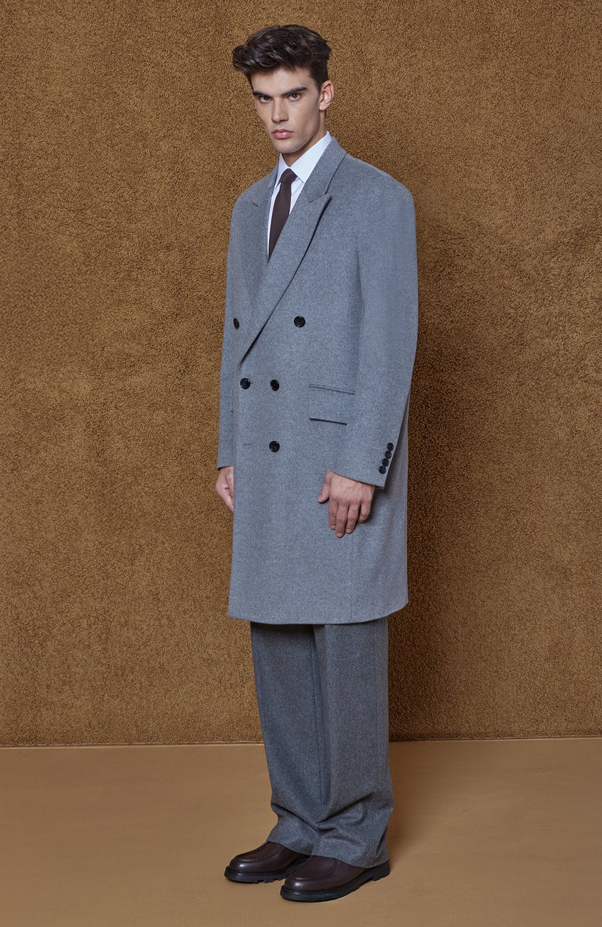 Thomas Grey Wool & Cashmere Overcoat