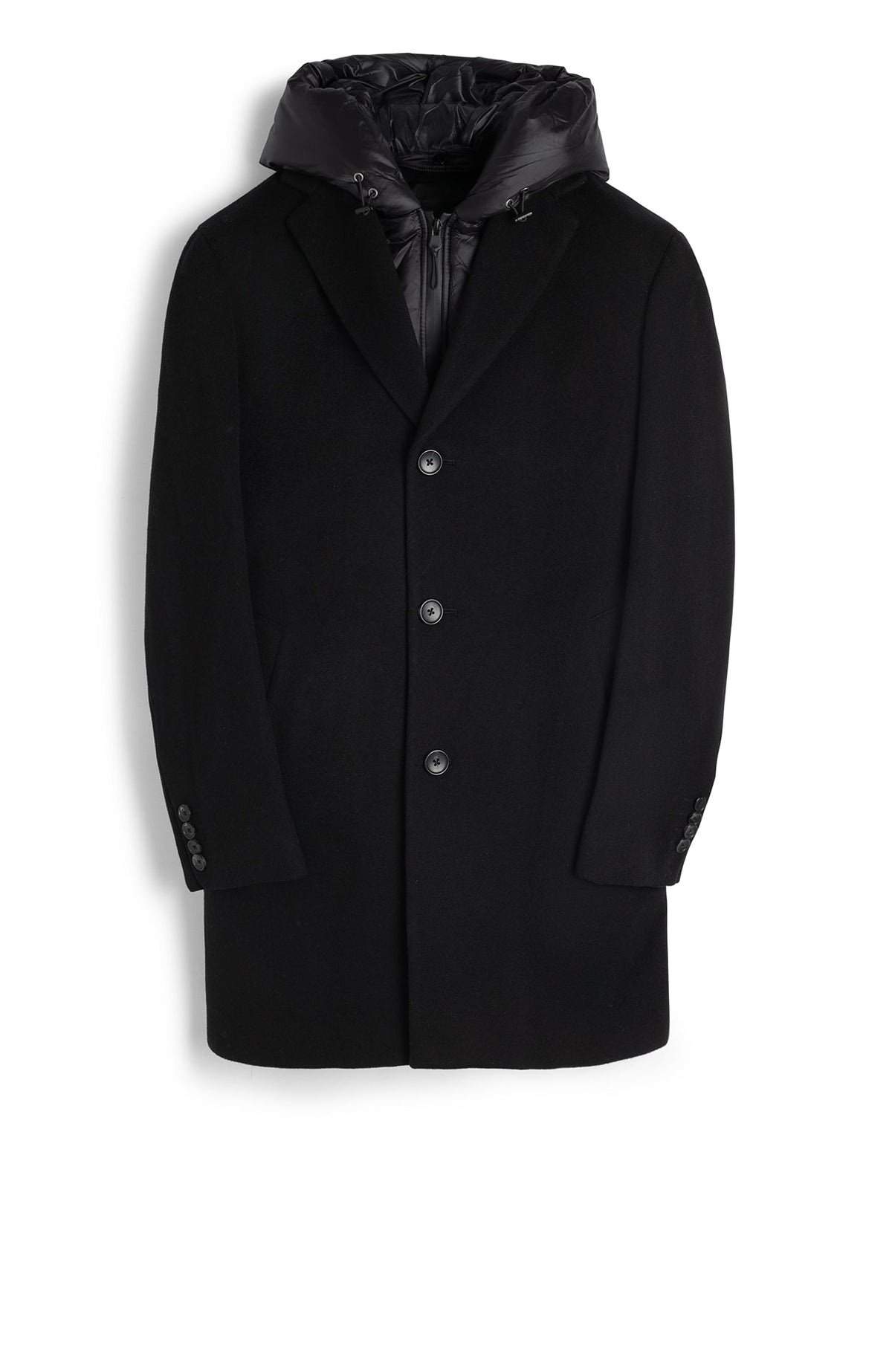 TRENTON BLACK WOOL & CASHMERE TOPCOAT