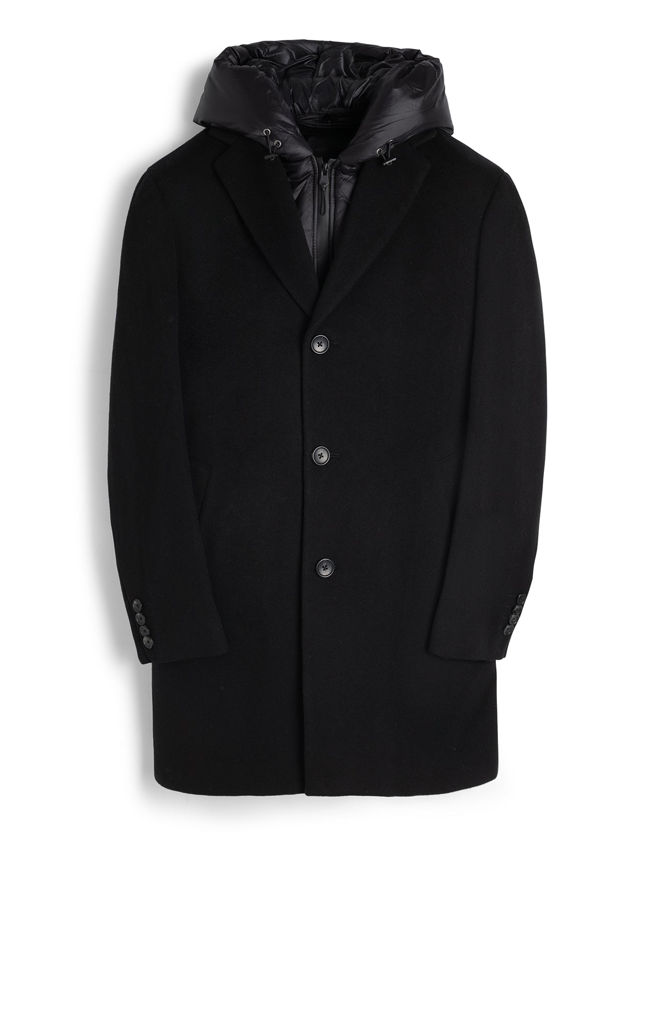 TRENTON BLACK WOOL & CASHMERE TOPCOAT